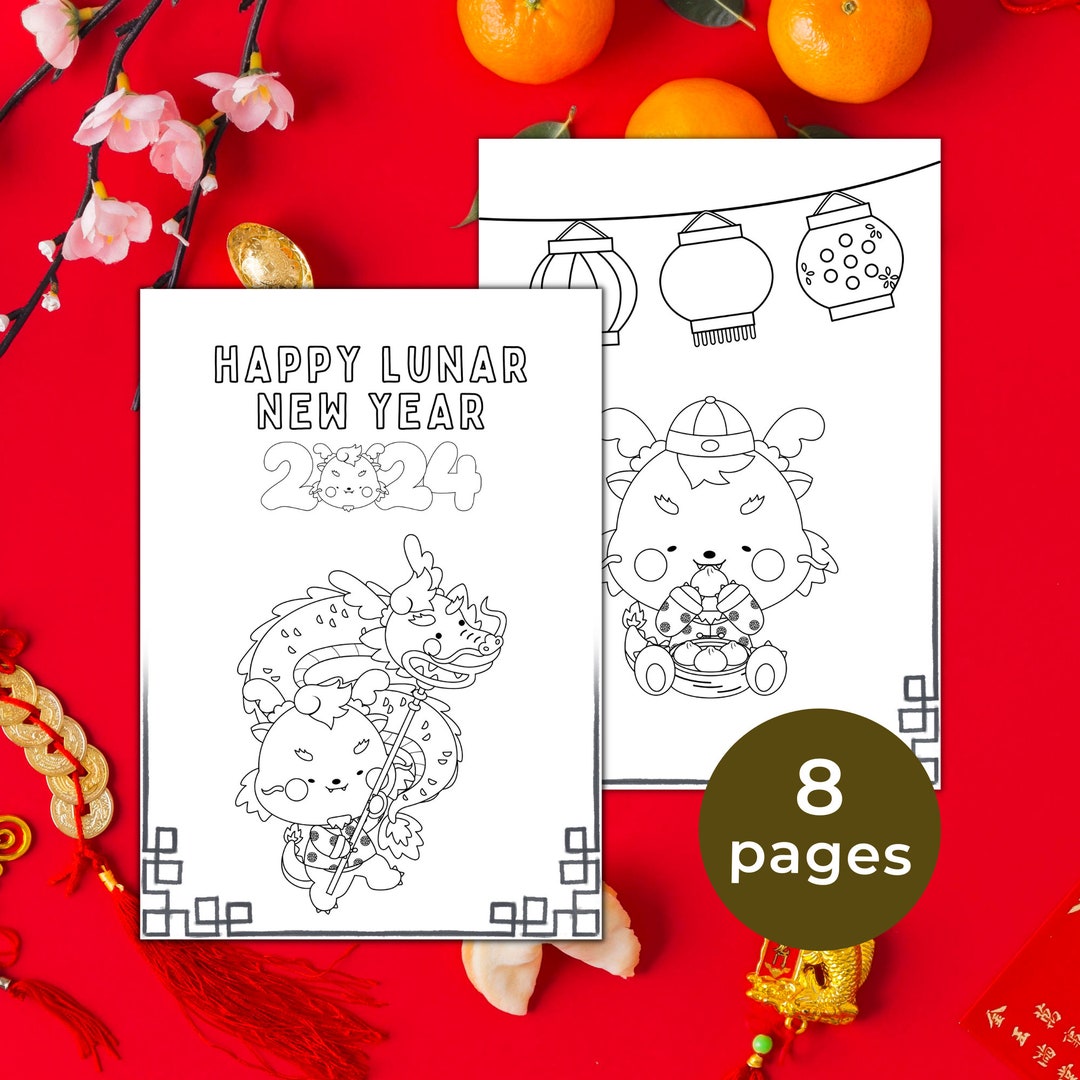 Lunar New Year Coloring Book, Chinese New Year Coloring Sheets Pages ...