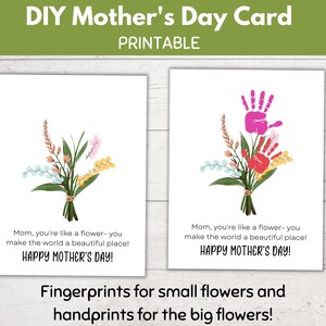 Mother's Day Handprint Flowers Gift Printable, Kids Handprint Art ...