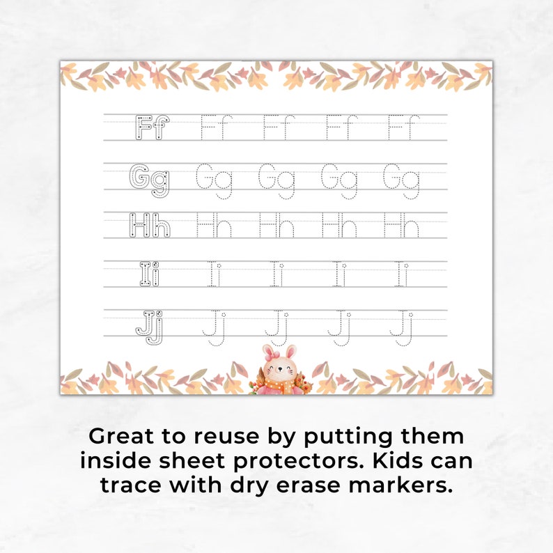 Fall Tracing Alphabet Practice Sheets, Autumn Themed Preschool ...