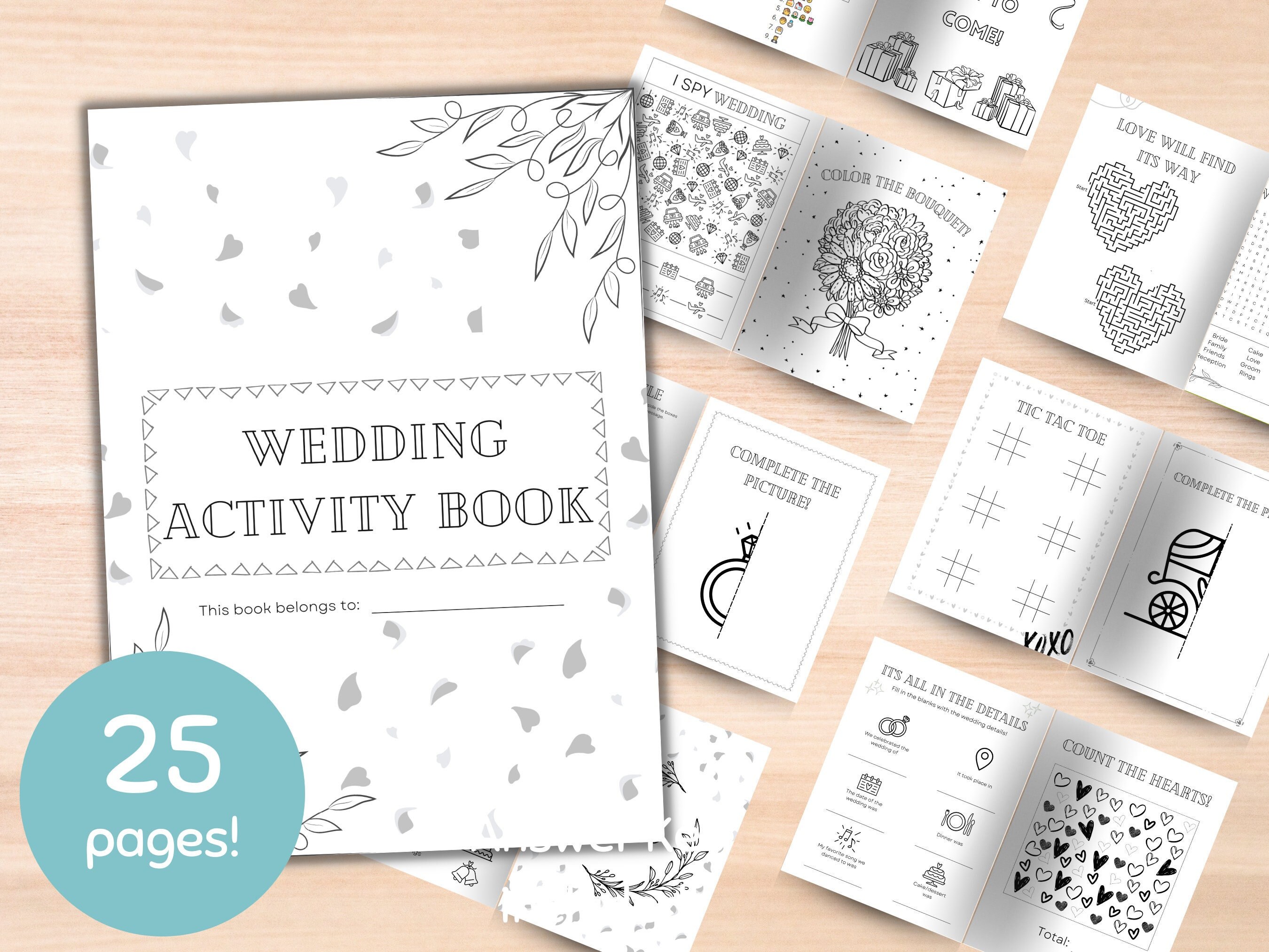 Wedding Kids Activity Book Printable, Kids Wedding Activity Pack ...