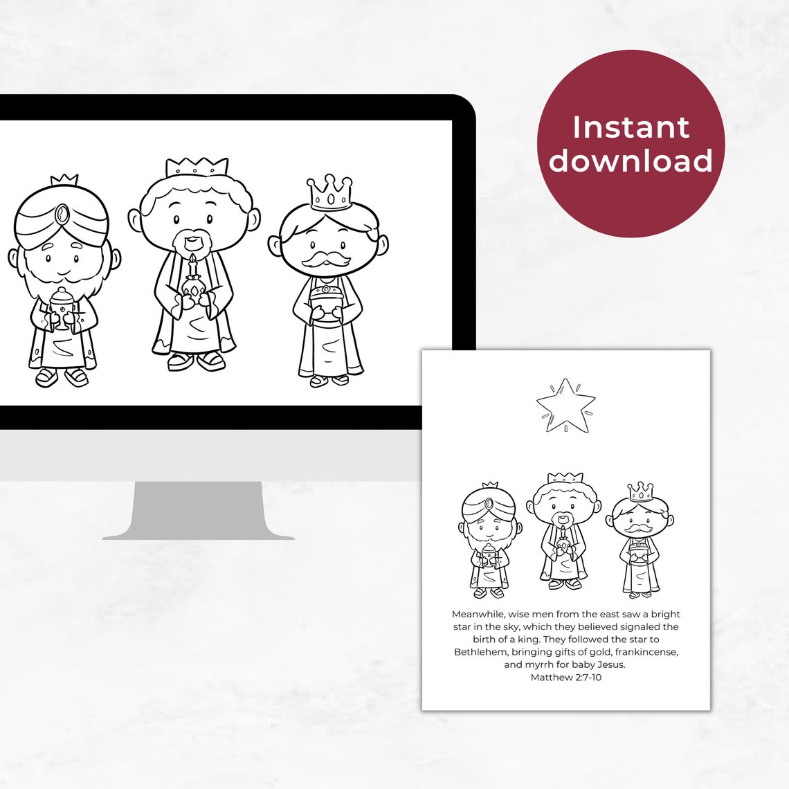 Nativity Scene Printable Coloring Pages, Printable Religious Advent ...