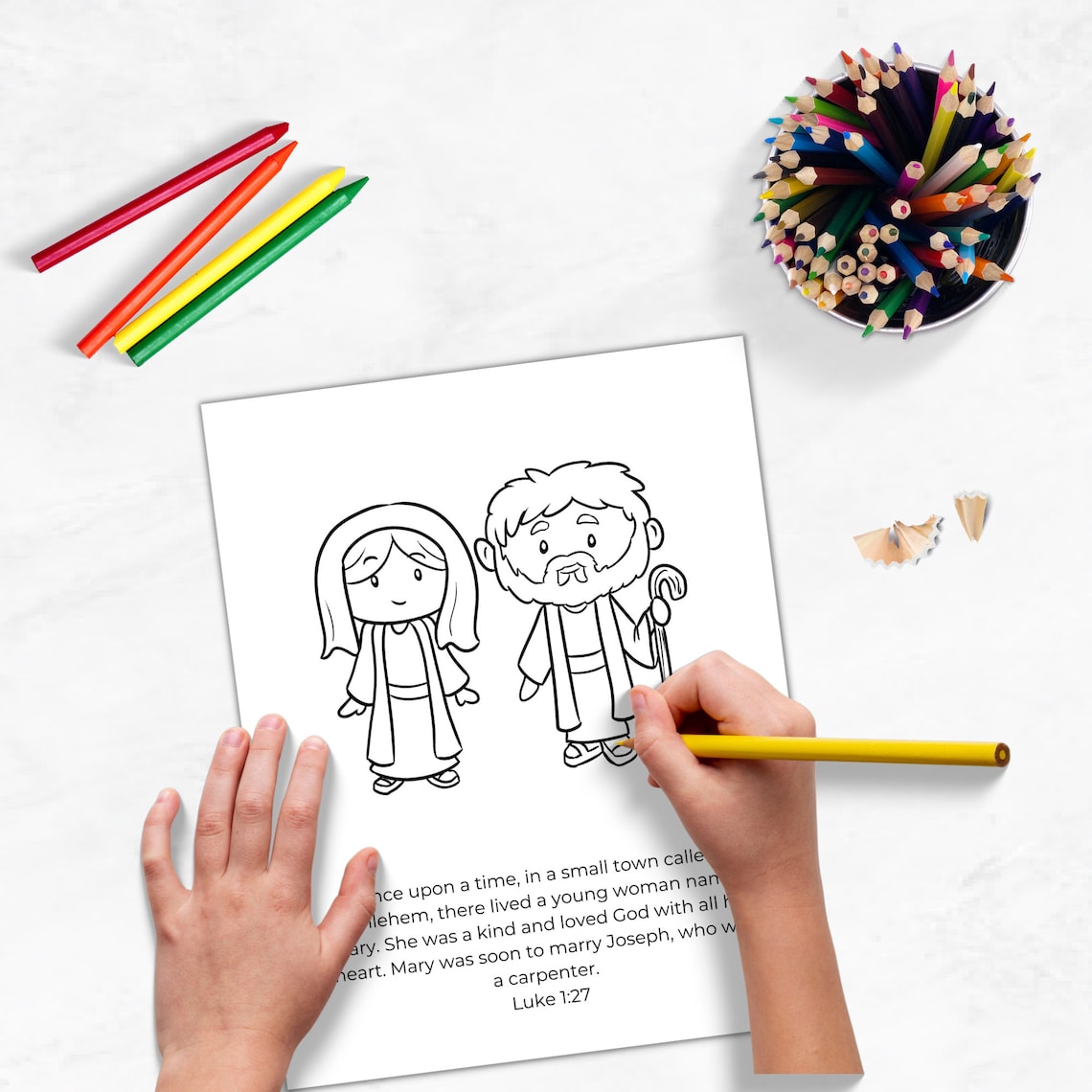 Nativity Scene Printable Coloring Pages, Printable Religious Advent ...
