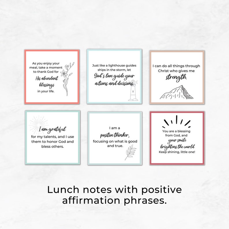 Lunch Box Notes Christian Printable, Encouragement Cards for Kids ...