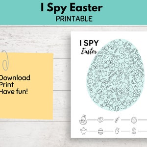 I Spy Easter Game Printable, Kids Easter Party Game, Easter Activity ...