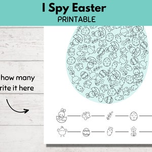 I Spy Easter Game Printable, Kids Easter Party Game, Easter Activity ...