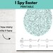 I Spy Easter Game Printable, Kids Easter Party Game, Easter Activity ...