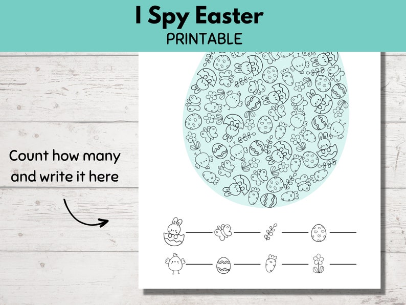 I Spy Easter Game Printable, Kids Easter Party Game, Easter Activity ...