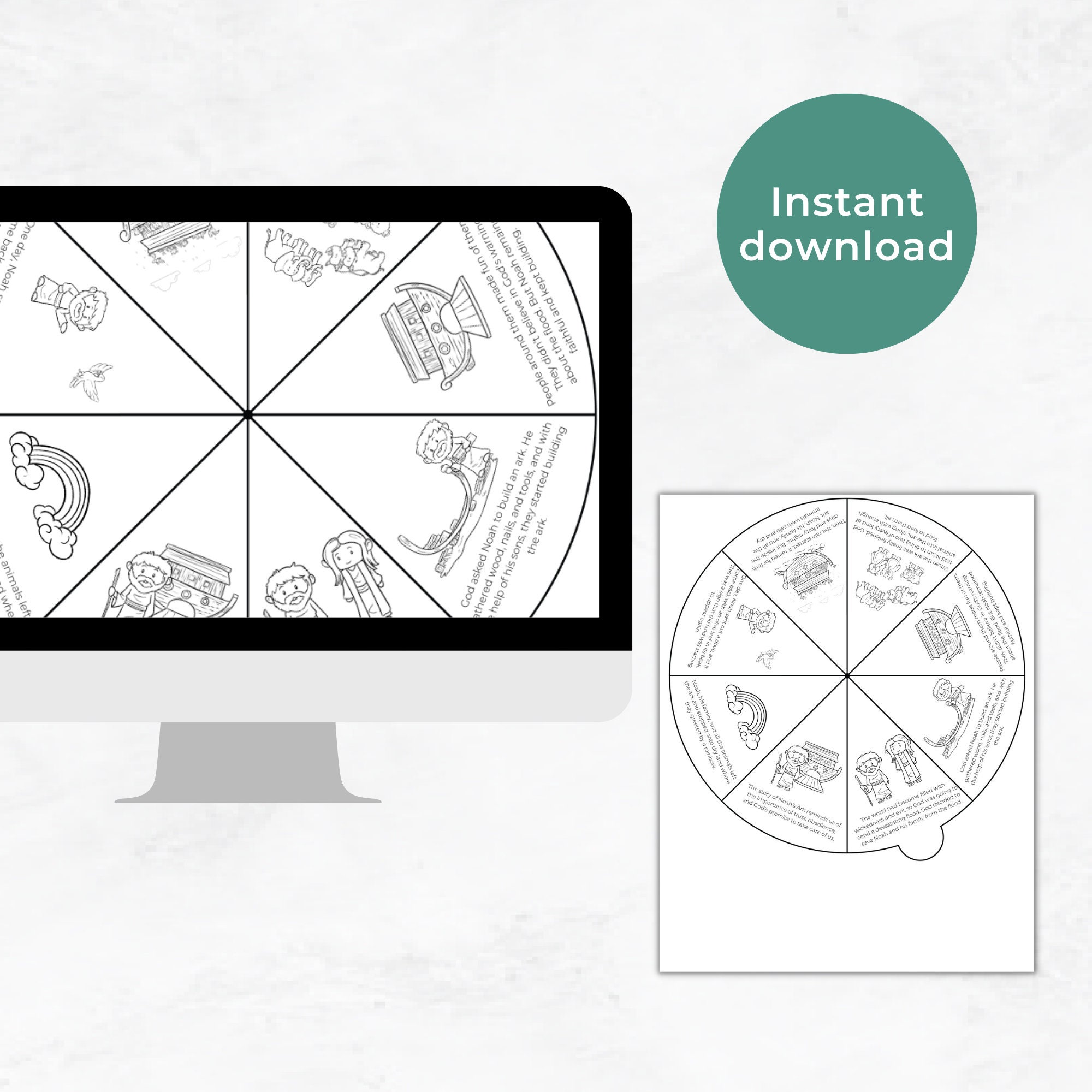 Kids Bible Verses Activity Pages, Noah's Ark Bible Story Bundle ...