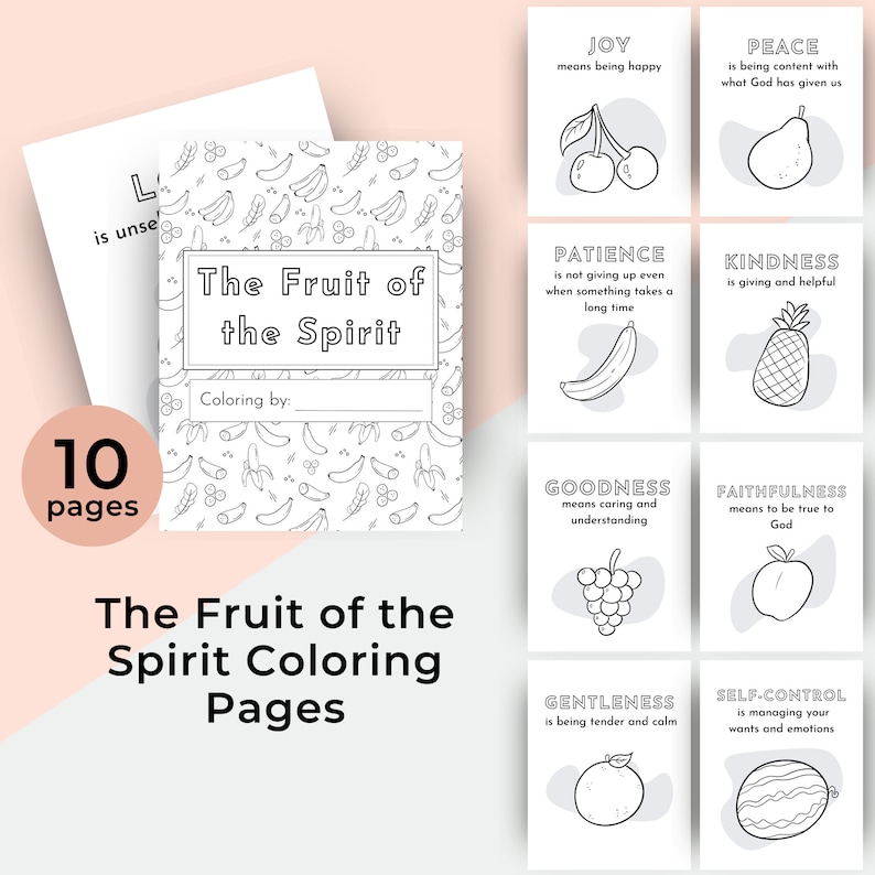 Fruit of the Spirit Printable for Kids, Religious Coloring Page ...