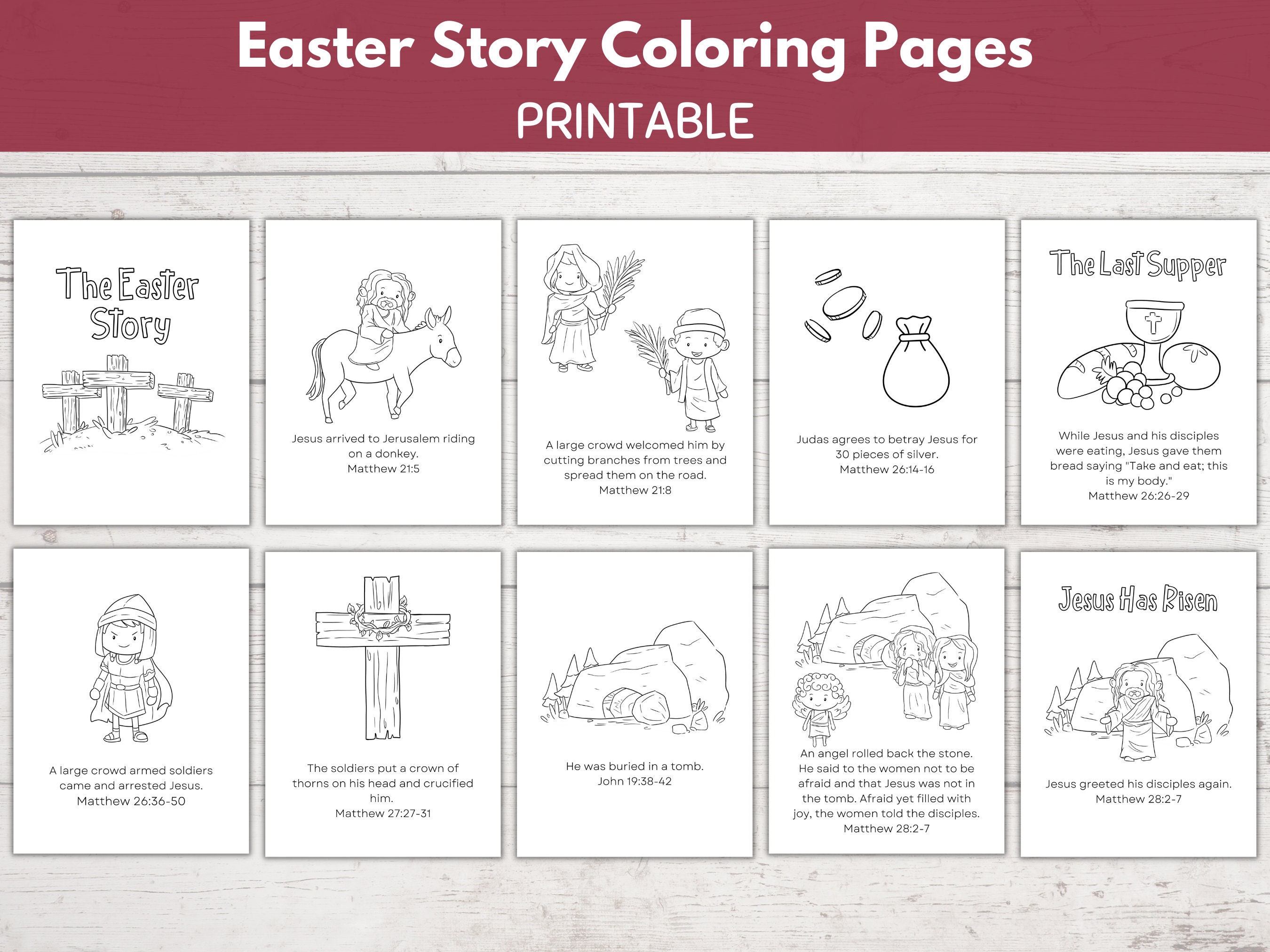 Easter Story Coloring Pages, Religious Easter Story for Kids, He is ...