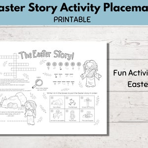 Easter Story Activity Placemat Printable, Brunch Placemat Coloring ...