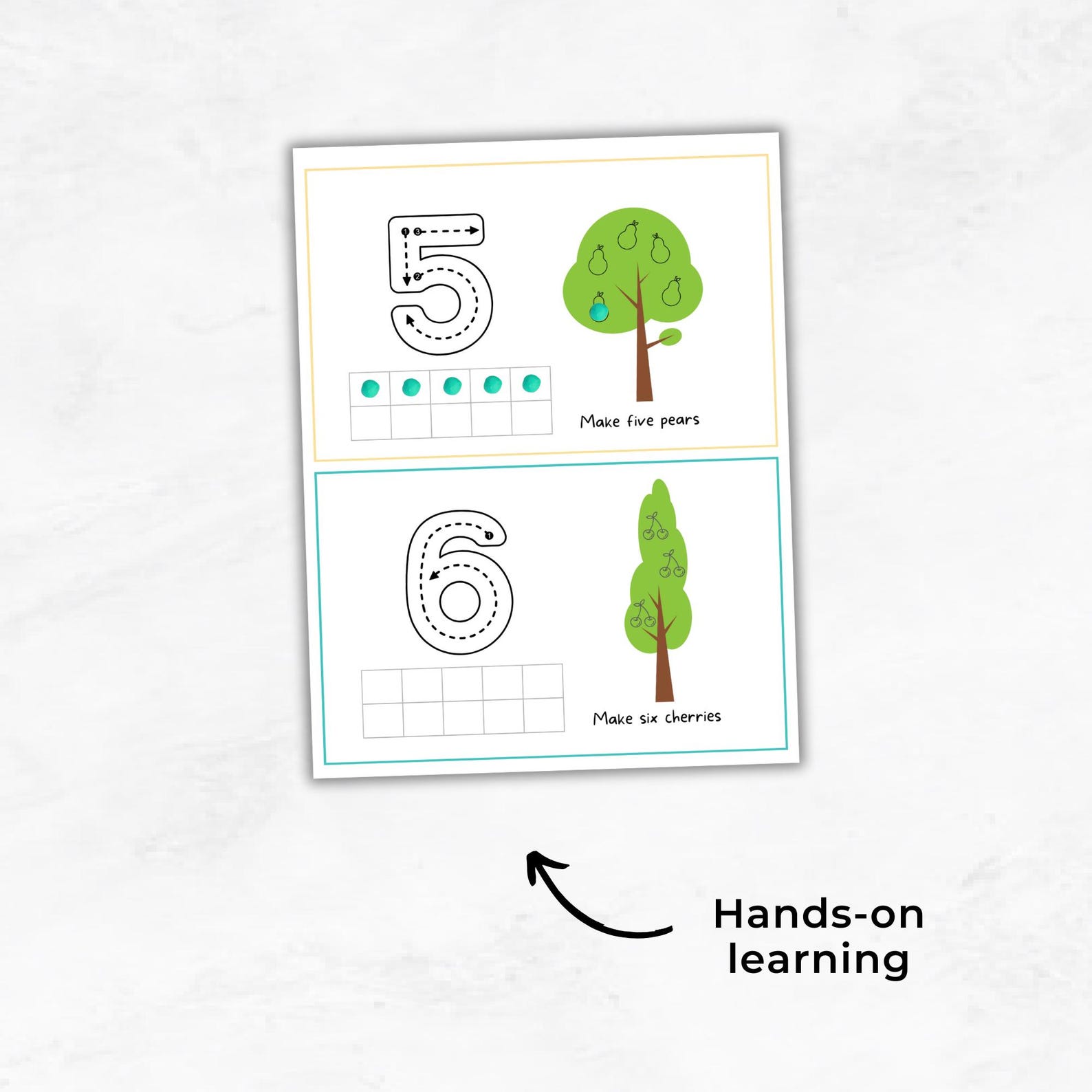 Number Playdough Mats, Toddler Play Doh Flashcards, Counting Paper ...