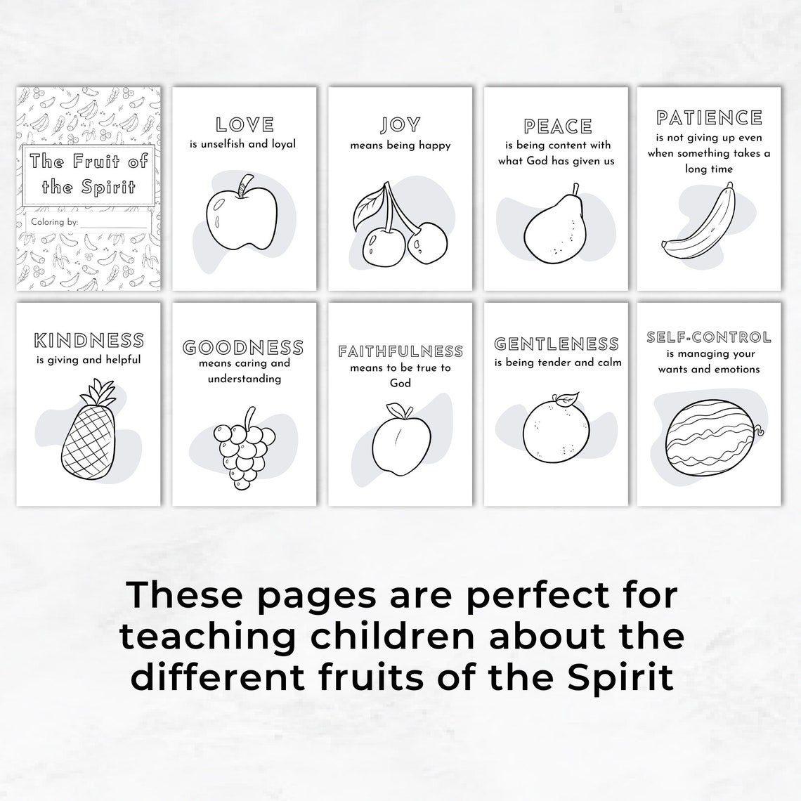 Fruit of the Spirit Printable for Kids, Religious Coloring Page ...