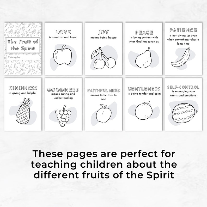 Fruit of the Spirit Activities Religious Coloring Page - Etsy