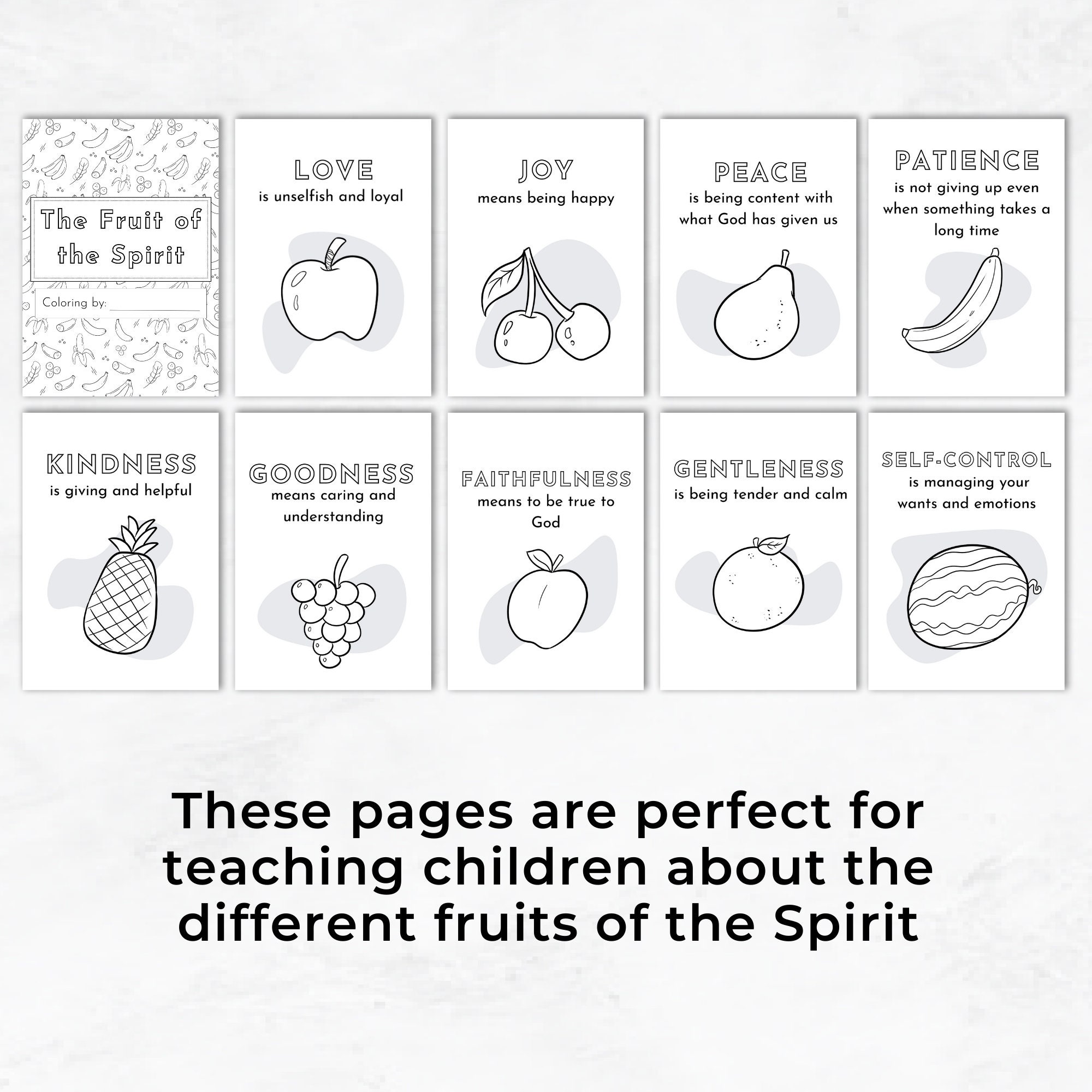 Fruit of the Spirit Printable for Kids, Religious Coloring Page ...