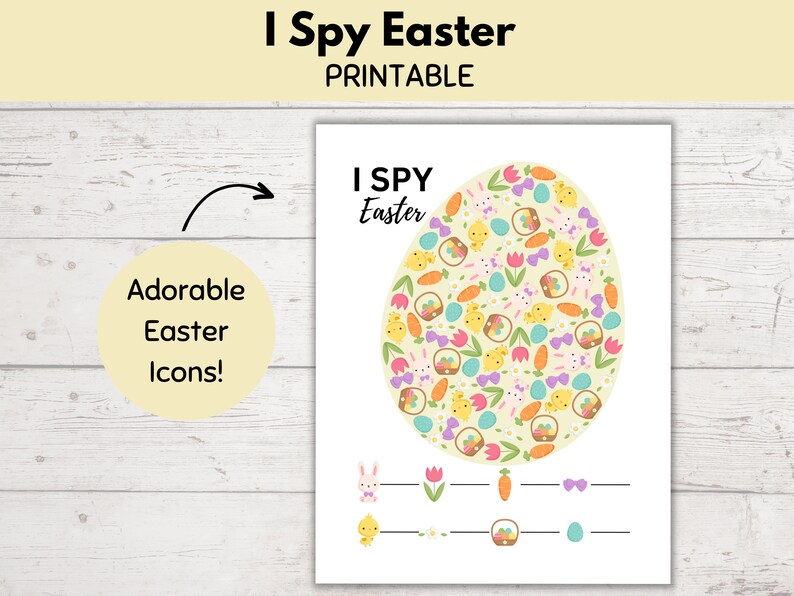 I Spy Easter Game Printable, Kids Easter Party Game, Easter Activity ...