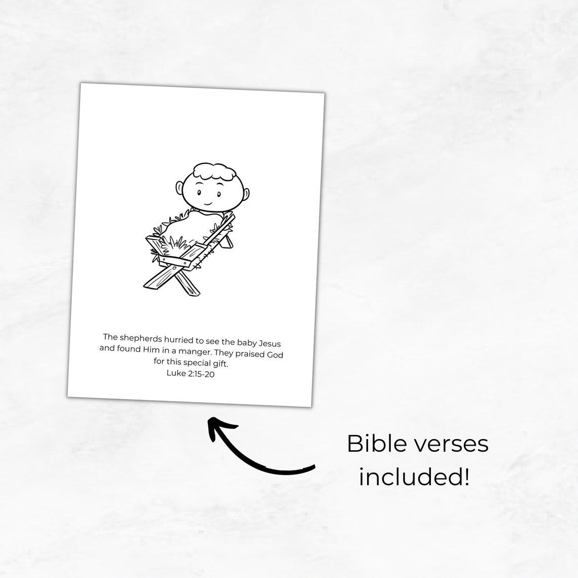 Nativity Scene Printable Coloring Pages, Printable Religious Advent ...