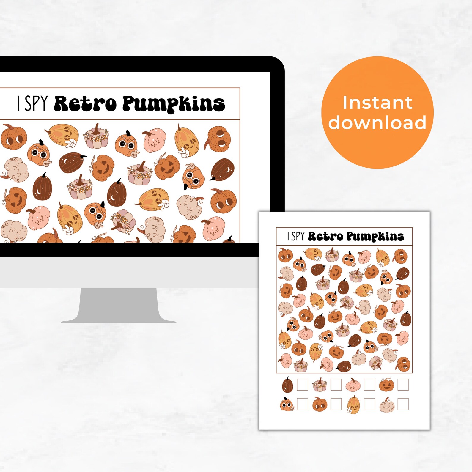 Halloween I Spy Worksheets, Retro Halloween I Spy and Count Printable ...