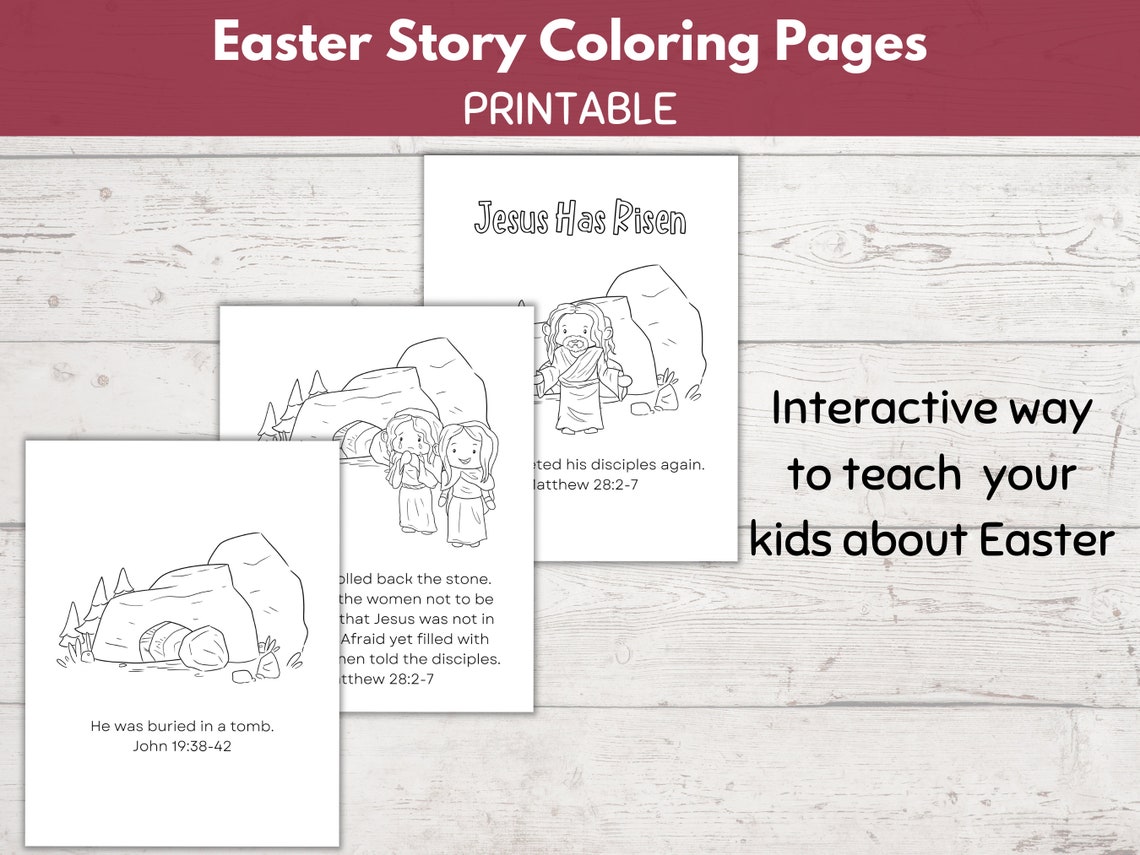 Easter Story Coloring Pages, Religious Easter Story for Kids, He is ...