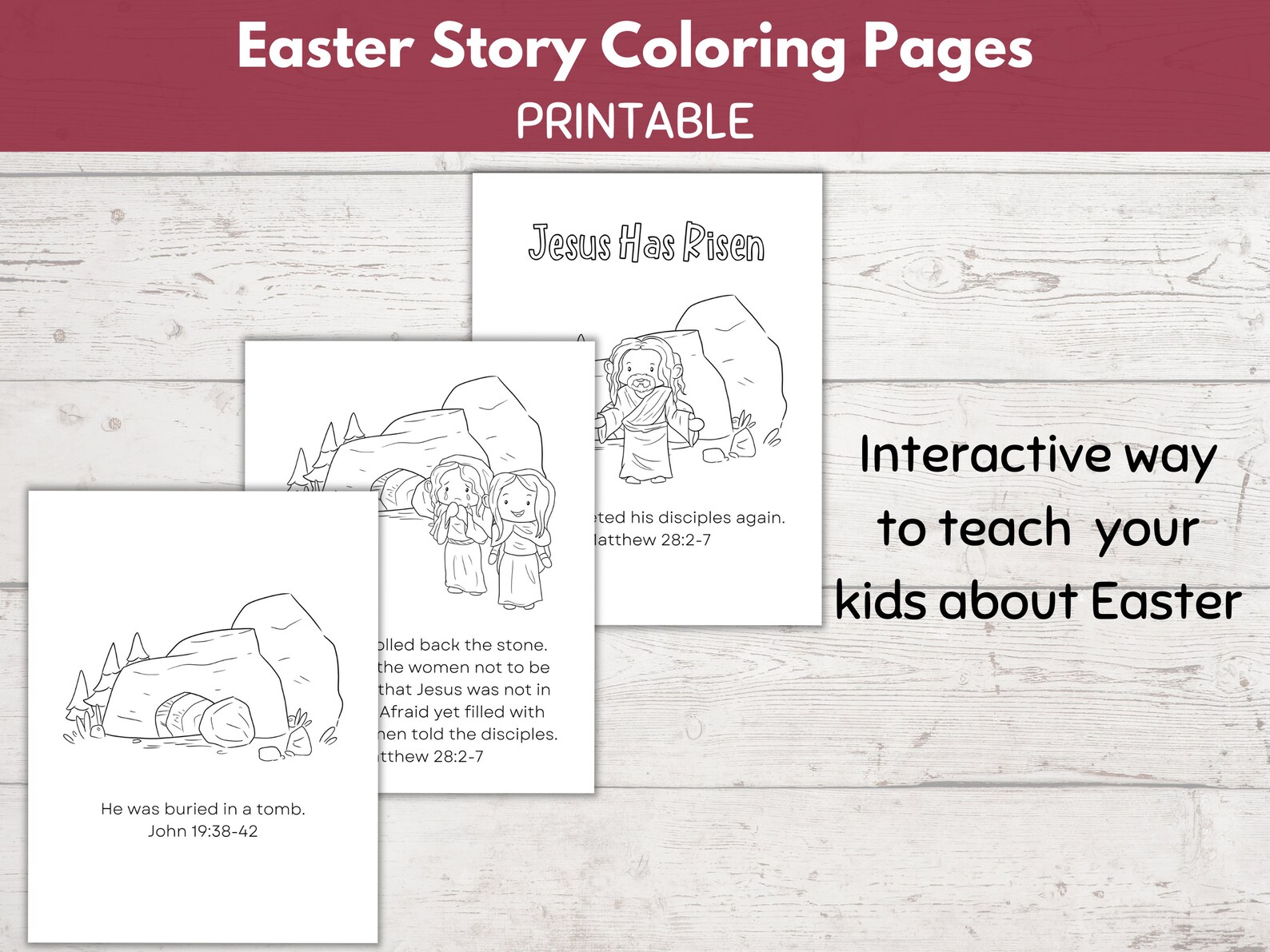 Easter Story Coloring Pages, Religious Easter Story for Kids, He is ...