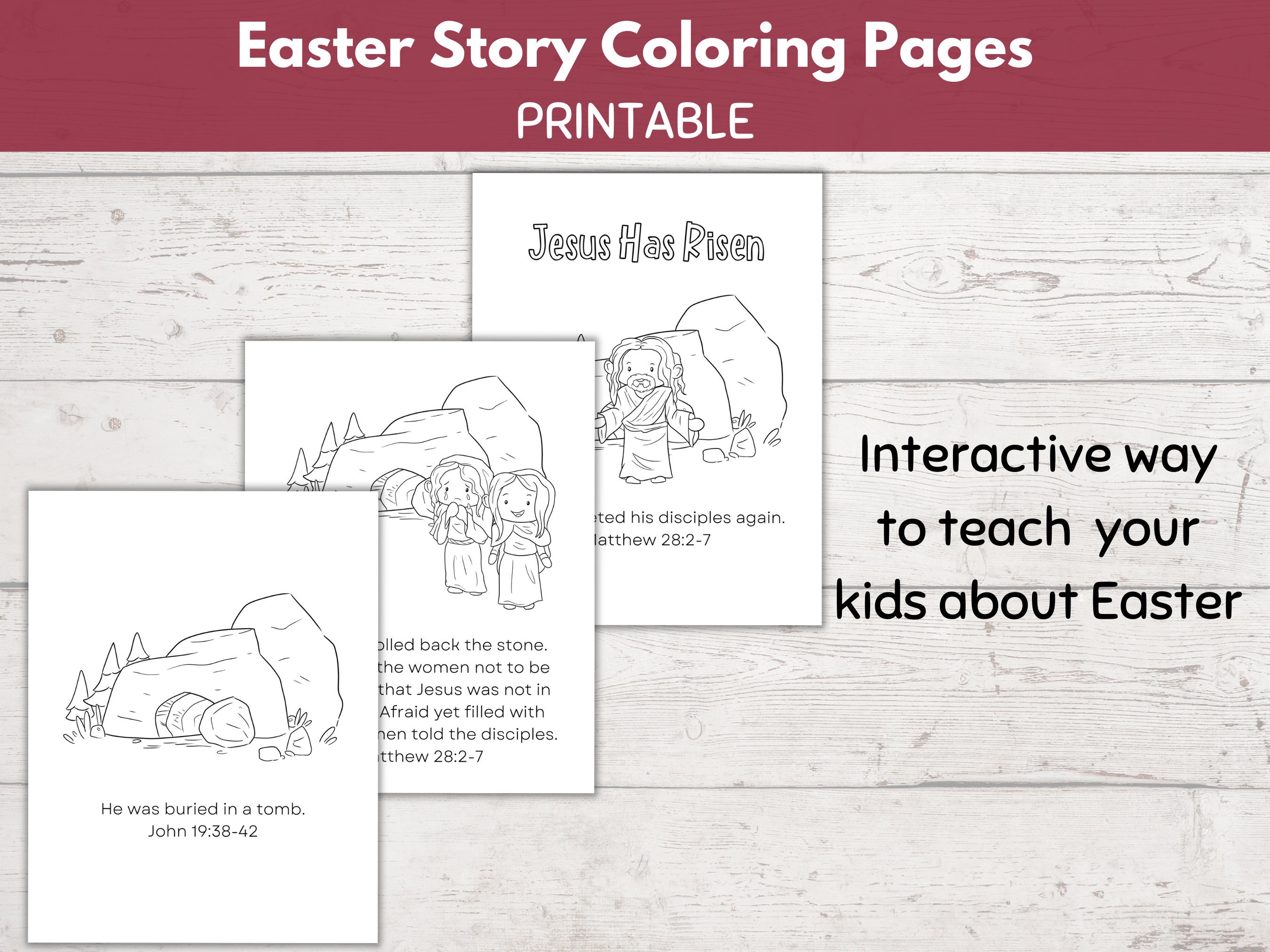 Easter Story Coloring Pages, Religious Easter Story for Kids, He is ...
