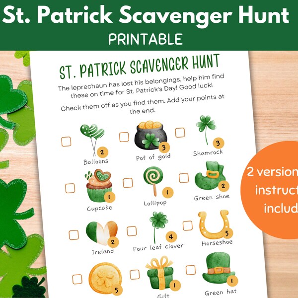 St Patricks Day Scavenger Hunt - Etsy