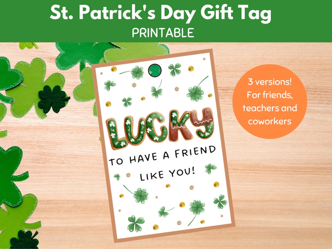 St. Patrick's Day Tags Printable, Gift Tags Handmade, Teacher St ...