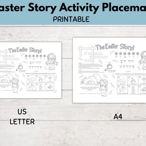 Easter Story Activity Placemat Printable, Brunch Placemat Coloring ...