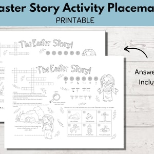 Easter Story Activity Placemat Printable, Brunch Placemat Coloring ...