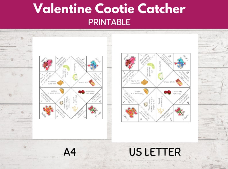 Valentine Cootie Catcher With Jokes Printable, DIY Valentine Joke ...