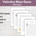Valentine Maze Puzzle Printable, Printable Valentines Games, Kids ...