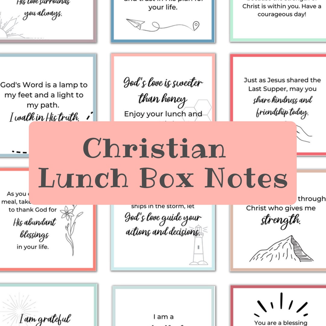 Lunch Box Notes Christian Printable, Encouragement Cards for Kids ...