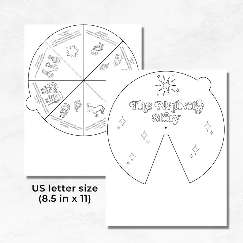 Printable Nativity Coloring Pages Spin Wheel, Printable Religious ...