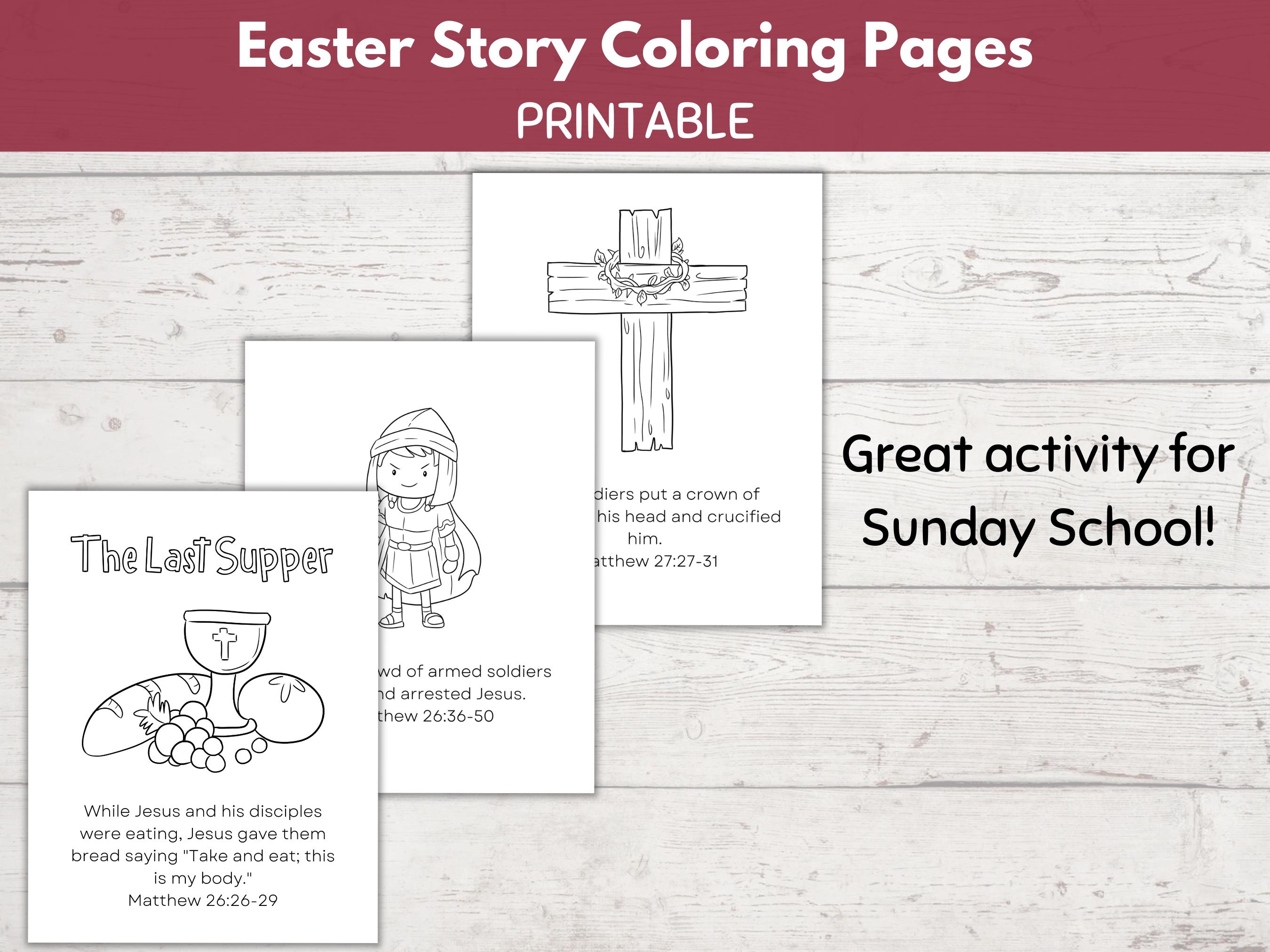 Easter Story Coloring Pages, Religious Easter Story for Kids, He is ...