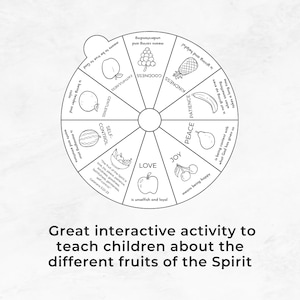 Fruit of the Spirit Printable for Kids, Spin Wheel Coloring Page Craft ...