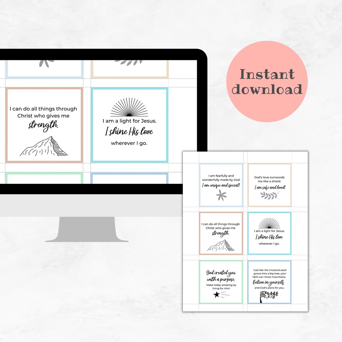 Lunch Box Notes Christian Printable, Encouragement Cards for Kids ...