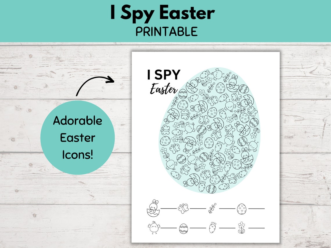 I Spy Easter Game Printable, Kids Easter Party Game, Easter Activity ...