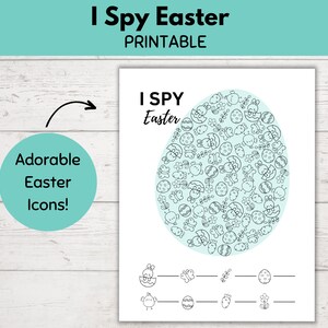 I Spy Easter Game Printable, Kids Easter Party Game, Easter Activity ...