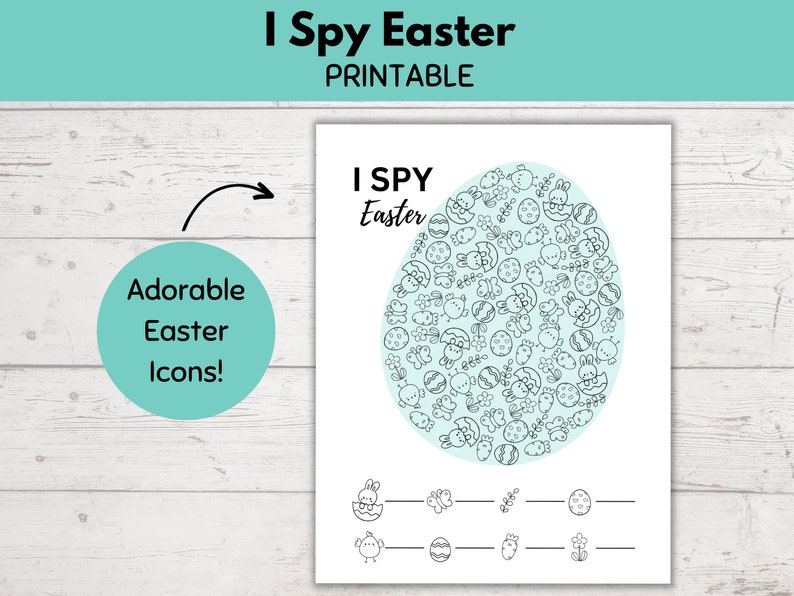 I Spy Easter Game Printable, Kids Easter Party Game, Easter Activity ...
