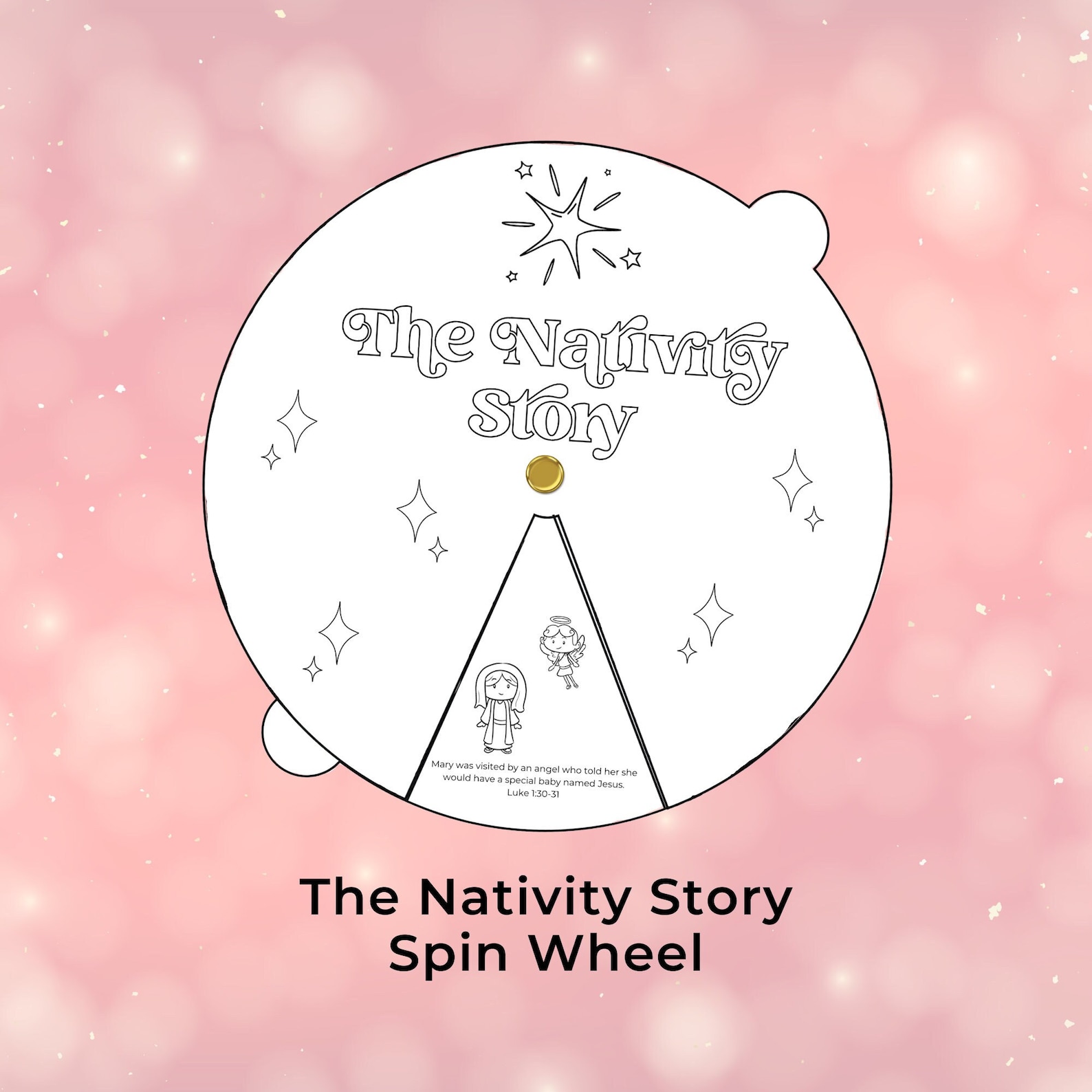 Printable Nativity Coloring Pages Spin Wheel, Printable Religious ...
