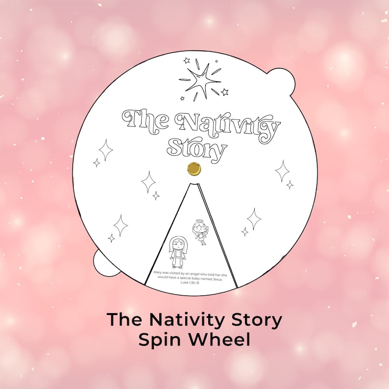 Printable Nativity Coloring Pages Spin Wheel, Printable Religious ...