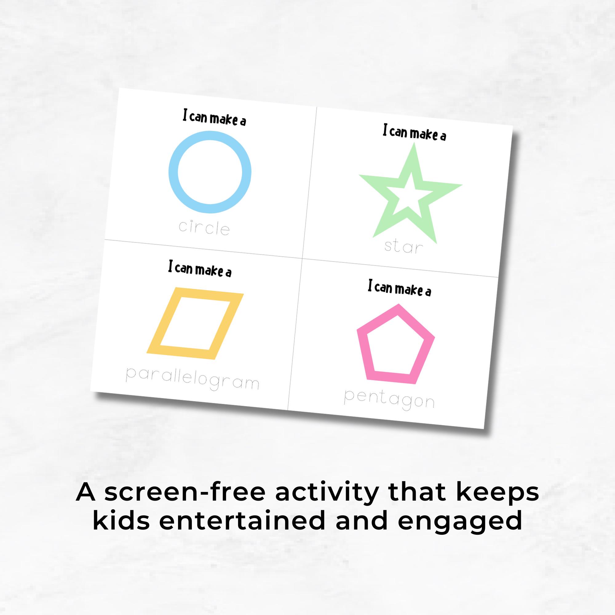 Play Dough Mats, Shape Playdough Cards, Toddler Activity Printable Kit ...