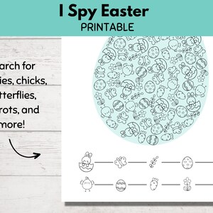 I Spy Easter Game Printable, Kids Easter Party Game, Easter Activity ...