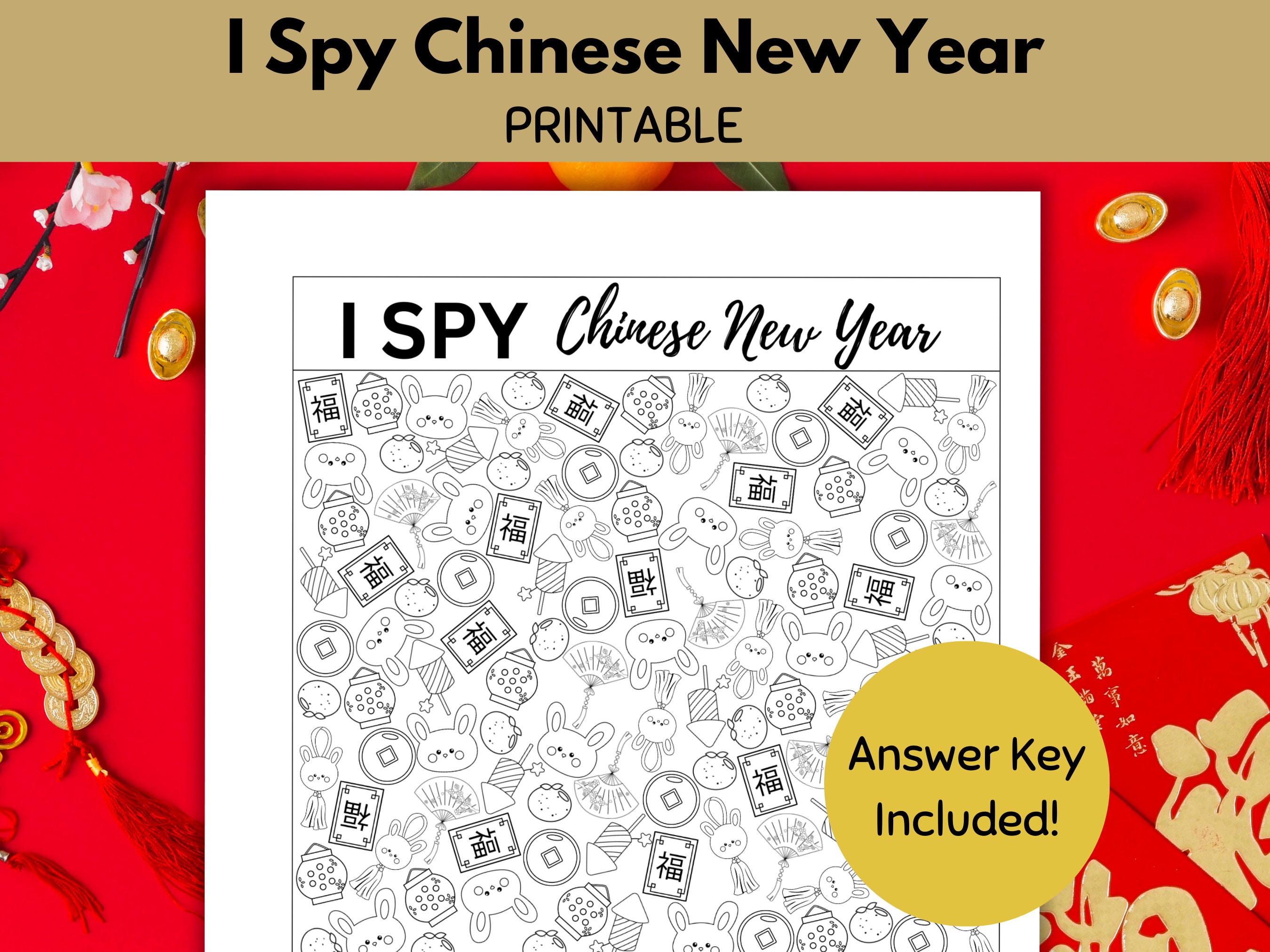 I Spy Chinese New Year 2023 Game Printable, Lunar New Year, Kids ...