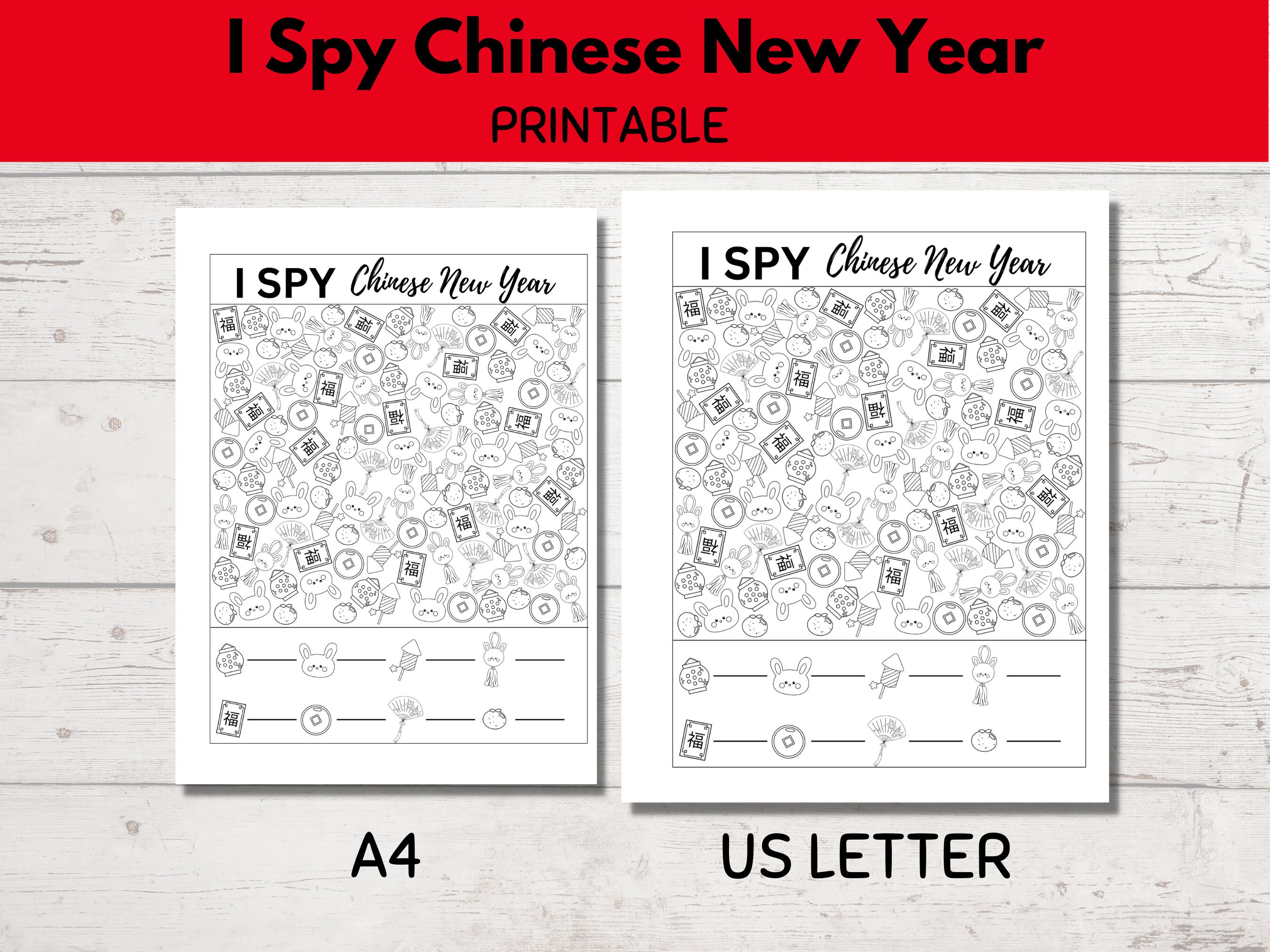 I Spy Chinese New Year 2023 Game Printable, Lunar New Year, Kids ...