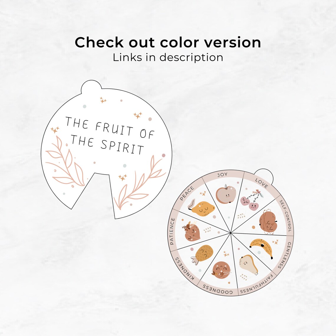Fruit of the Spirit Printable for Kids, Spin Wheel Coloring Page Craft ...