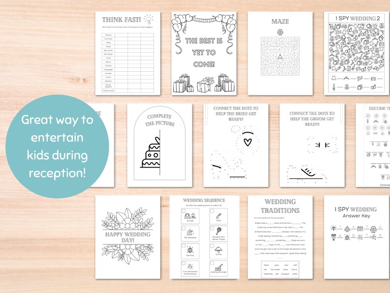 Wedding Kids Activity Book Printable, Kids Wedding Activity Pack ...