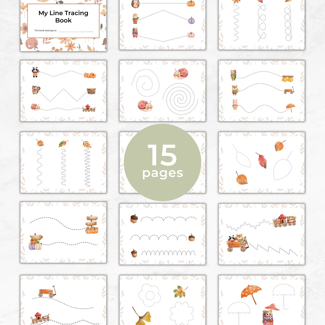 Fall Preschool Activities Printable, Tracing Sheet Printable, Pre-k ...