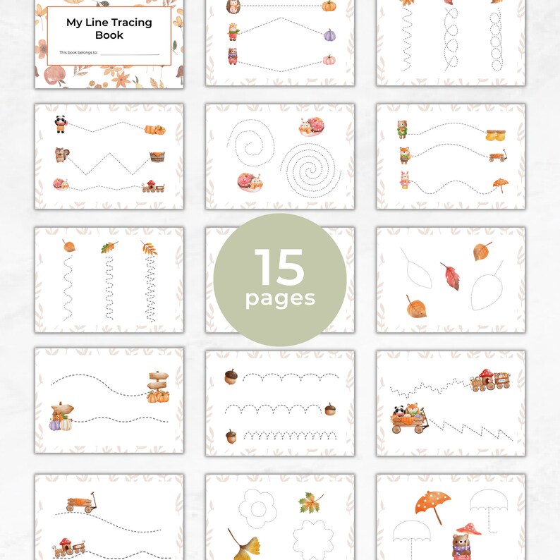 Fall Preschool Activities Printable, Tracing Sheet Printable, Pre-k ...