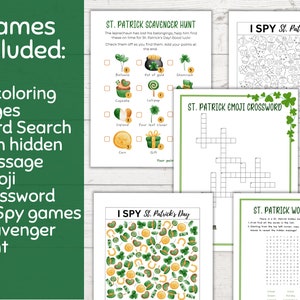 St Patrick's Day Game Printable Bundle, St. Paddy's Party Activity for ...